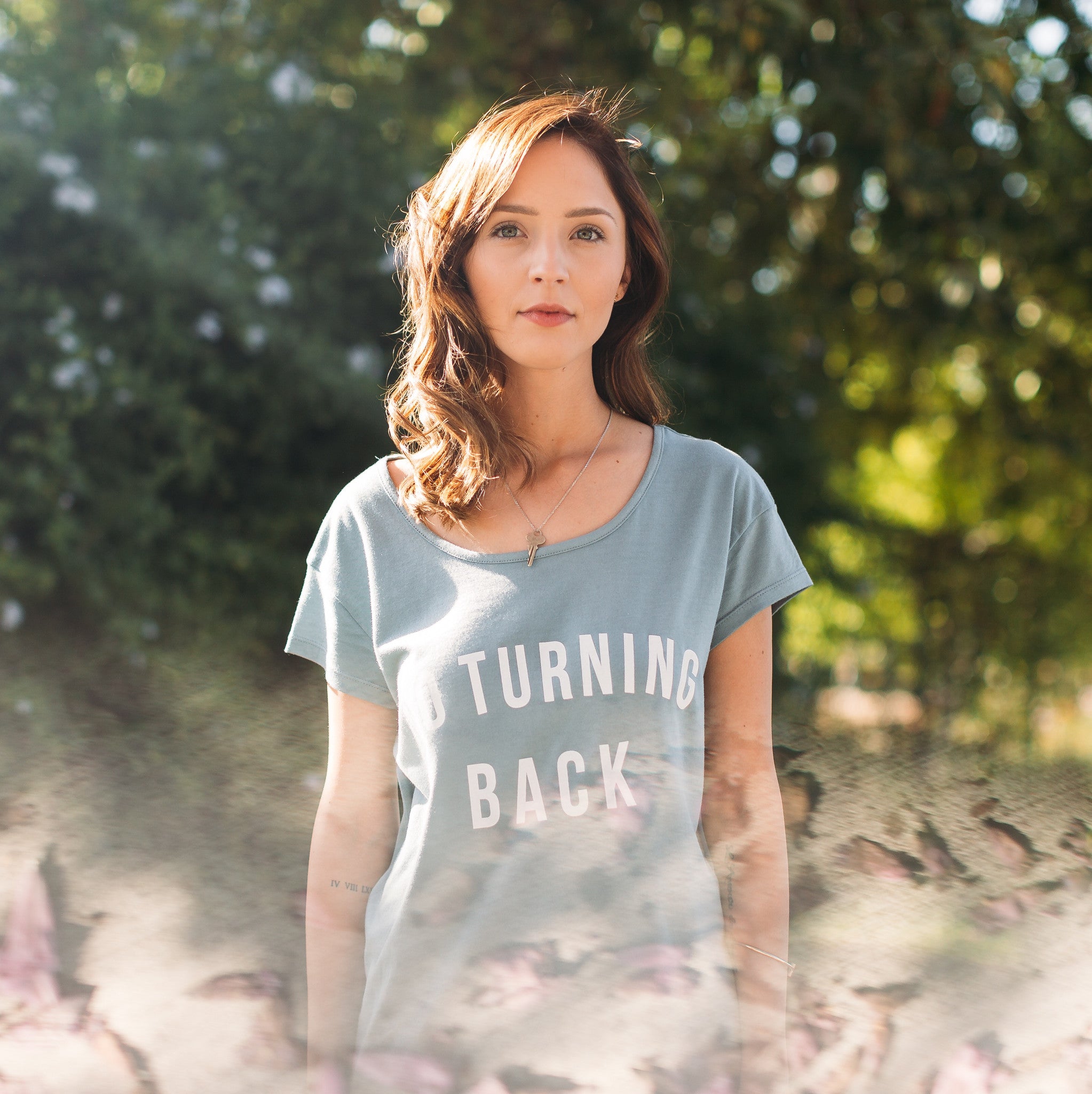 NO TURNING BACK WOMEN'S SWOOP NECK T-SHIRT – Glorify International